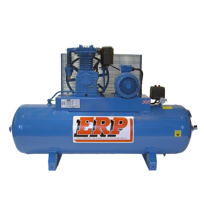 Quality piston compressor. Slow speed, cast iron cylinders. 3HP, 150L, 240V
